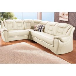 Sit & More sit&more Ecksofa &raquo;Bellevue L-Form&laquo; wahlweise mit Schlaffunktion wei&szlig; PRIMABELLE-Microfaser (100% Polyester);SOFTLUX -Kunstleder;Luxus-NaturLEDER B/H/T
