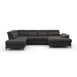 Sit & More sit&more Wohnlandschaft &raquo;Cabrio U-Form, B: 359 cm, mit Sitztiefen-, Arm- & Kopfteilverstellung&laquo; 3 Nierenkissen, Federkern, optional Schlaffunktion und