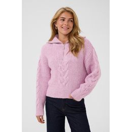 Saint Tropez Damen Troyer "TalmaSZ Pullover", rosa, Gr. M, meliert, Strick, Obermaterial: 86% Polyester, 5% Polyamid, 5% Viskose, 4% Wolle, Pullover,