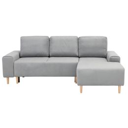 Home Affaire Ecksofa &raquo;Samu L-Form&laquo; wahlweise mit Bettfunktion und Bettkasten grau Microfaser PRIMABELLE (100% Polyester);Samtoptik (100% Polyester);