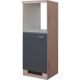 Flex-Well Backofen/K&uuml;hlumbauschrank &raquo;Morena&laquo; (B x H x T) 60 x 168,5 x 60 cm grau Holzwerkstoff San Remo Eiche, B/H/T: 60cm x 169cm x 60cm, T&uuml;ren: 1 Stk.