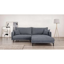 Home Affaire Ecksofa &raquo;ALEXANDRIA mit Recamiere rechts oder links bestellbar, moderne Bez&uuml;ge&laquo; L-Form mit Wellenunterfederung, Ma&szlig;e: B/H/T 246/86/190 cm