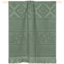 Pad Strandtuch &raquo;HARLEM, 100x180 cm&laquo; hochwertige Jacquard-Webung, besonders weicher Griff, mit Fransen gr&uuml;n Frottee, Frottee B/L: 100cmx180cm, 1 Stk., 
