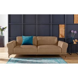 W.Schillig 2,5-Sitzer &raquo;montanaa&laquo; mit Metallf&uuml;&szlig;en in Bronze pulverbeschichtet, Breite 232 cm braun B/H/T: 232cm x 78cm x 94cm, Longlife Xtra-Leder Z69