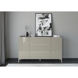 set one by Musterring Sideboard &raquo;Reno&laquo; 1 Stk. tlg. Mit Winkelfu&szlig; in diversen Farben, 108 cm H&ouml;he & Farbauswahl beige Glas, Holzwerkstoff B/H/T: 182cm 