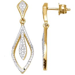 Firetti Damen Paar Ohrh&auml;nger &raquo;Schmuck Geschenk Silber 925 Ohrschmuck Ohrringe Statement Navette&laquo; mit Diamant silber 0,09, 0,09 P3 = leicht erkennbare 