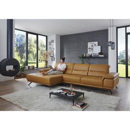 Die PlanBar Ecksofa &raquo;PN-EM19074, L-Form, Breite 343 cm&laquo; inkl. Sitztiefen- und Kopfteilverstellung B/H/T: 343cm x 193cm, Glattleder TORRO Stoff, 