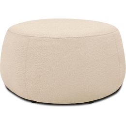 DOMO collection Hocker &raquo;800012 elegant und zeitlos, Solit&auml;r, bequem, B/T 75/75cm&laquo; Hocker rund gepolstert beige 100% Polyester B/H/T: 75cm x 42cm x 