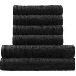 Kleine Wolke Handtuch Set &raquo;Royal, 6 St&uuml;ck (4 Handt&uuml;cher 50/100 cm + 2 Duscht&uuml;cher 70/140 cm)&laquo; Set 6 Stk. Frottier Uni Farben, mit Bord&uuml;re, weich, in verschiedenen 