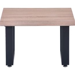 M&ouml;bilia Couchtisch &raquo;Conri&laquo; schwarz MDF mit Dekor Sonoma Eiche, Gestell Metall B/H/T: 60cm x 40cm x 60cm, 60x60x40cm,mit Kufen-Gestell