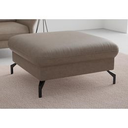 Sit & More sit&more Hocker &raquo;Fashion&laquo; inklusive Federkern, mit hochwertigen, schwarzen Metallf&uuml;&szlig;en grau B/H/T: 89cm x 45cm x 89cm, Luxus-Microfasermit Pr&auml;gung,mit