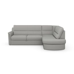 Sit & More sit&more Ecksofa &raquo;Panini L-Form&laquo; wahlweise mit Vorziehsitz und Bettkasten silber B/H/T: 243cm x 87cm x 155cm, Luxus-Microfaser Paris, Ottomane rechts,