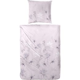 Primera Bettw&auml;sche &raquo;Severa&laquo; 2 Stk. mit Blumen rosa Mako-Satin, Obermaterial: 100% Baumwolle B/L: 155cm x 220cm, 1 Stk., 1 Stk., Mako-Satin, B/L: 80cm x 80cm, 