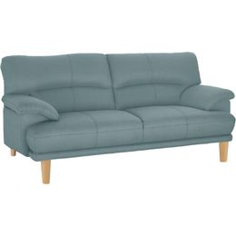 Trendmanufaktur 3-Sitzer &raquo;Cecilia, Sofa in italienischem Design&laquo; mit tollem Sitzkomfort, extrabequeme Armlehnen, Holzf&uuml;&szlig;e gr&uuml;n B/H/T: 200cm x 87cm x 