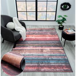 MyFlair Outdoorteppich &raquo;Reese, LAGERR&Auml;UMUNG!&laquo; rechteckig 10 mm H&ouml;he bedruckt, gestreift, modernes Design, In- & Outdoor geeignet, waschbar bunt Polyester B : 