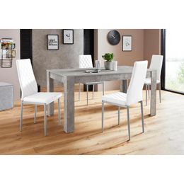 OTTO home Essgruppe &raquo;Lynn160/Brooke&laquo; Set: Tisch mit 4 St&uuml;hlen grau Einheitsgr&ouml;&szlig;e