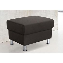 Trendmanufaktur Hocker &raquo;Rondo, Polsterhocker zur Serie, Breite 67 cm, F&uuml;&szlig;e chromfarben&laquo; Fu&szlig;hocker wahlweise mit Federkern, in verschiedenen Bez&uuml;gen 