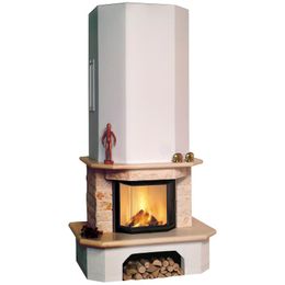 Hark Kaminbaus&auml;tze &raquo;&raquo;Aspen echter Mamor classico-beige&laquo;&laquo; Aufbaumaterial bis Raumh&ouml;he 250cm inkl. wei&szlig; Idealer W&auml;rmespender f&uuml;r gem&uuml;tliche Abende