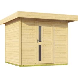 Weka Gartenhaus &raquo;Designhaus 172&laquo; beige Massivholz Fu&szlig;boden im Gartenhaus, ohne Dacheindeckung