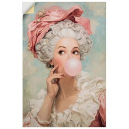 Artland Wandbild &raquo;Kaugummi Rebellin Madame Pompadour&laquo; Bilder von Frauen 1 Stk. tlg. als Alubild, Leinwandbild, Poster, Wandaufkleber in verschied. Gr&ouml;&szlig;en rosa