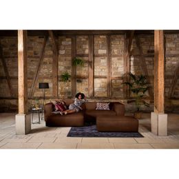 W.Schillig Ecksofa &raquo;around-the-block Mega-Sofa & Hocker, viel Platz, Breite 300cm, L-Form&laquo; inklusive Hocker, mit eleganter Biese, mit Federkern braun 