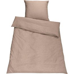 SETEX Bettw&auml;sche &raquo;Chambray&laquo; 2 Stk. in diversen Uni-T&ouml;nen beige Chambray, Obermaterial: 90% Baumwolle, 10% Polyester B/L: 135cm x 200cm, 1 Stk., 1 Stk.