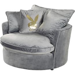 Playboy Drehsessel &raquo;Eloise&laquo; grau 100% Polyester Samt, Drehfunktion, B/H/T: 110cm x 88cm x 110cm
