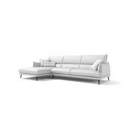Egoitaliano Ecksofa &raquo;FUNNY, hochwertiges & aktuelles Design, bequeme R&uuml;ckenlehne, L-Form&laquo; hochwertiger Sitzkomfort, L-Form wei&szlig; Leder B/H/T: 265cm x 90cm x 225cm,