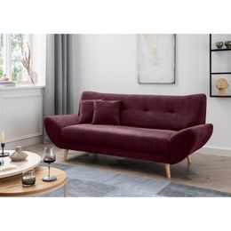 Home Affaire 3-Sitzer &raquo;Basta, komfortable Wellenunterfederung, Breite 205cm&laquo; rot 100% Polyester B/H/T: 205cm x 82cm x 87cm, Microfaser, gepolstert,