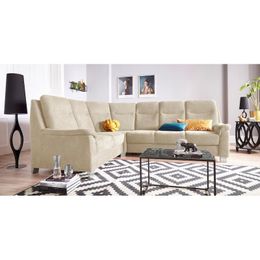 Sit & More sit&more Ecksofa &raquo;Boccaccio L-Form&laquo; mit Federkern und Kopfteilverstellung, wahlweise mit Schlaffunktion beige Kunstleder SOFTLUX ;Luxus-Microfaser (90