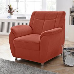 Sit & More sit&more Sessel &raquo;Sonoma, B: 95 cm, Federkern-Polsterung, komfortable Sitzh&ouml;he 45 cm&laquo; mit Federkern orange Struktur (100% Polyester);Luxus-Microfaser 