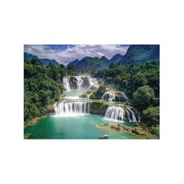 WALLARENA Fototapete Wasserfall in Gr&uuml;n | Gr.: 150 x 105 cm