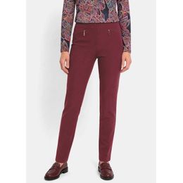 GOLDNER Schlupfhose LOUISA mit Steppn&auml;hten in bordeaux | Gr.: 46