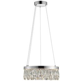 lumiCouture LED Pendelleuchte &raquo;Celestia&laquo; LED-Modul 1 Stk. Warmwei&szlig; H. 150 cm, 2700 K, K9-Kristalle, dimmbar silber 1, &Oslash; 40cm, 1 Stk.