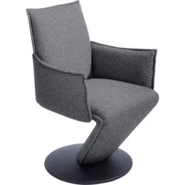 K+w Komfort & Wohnen K+W Komfort & Wohnen Esszimmerstuhl &raquo;Drive, Drehstuhl&laquo; () Sessel mit federnder Sitzschale, Drehteller in Metall schwarz Struktur blau 775: Flachgewebe