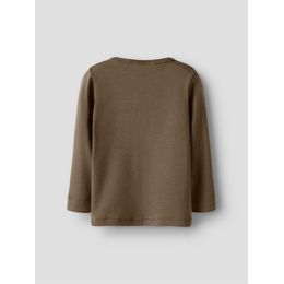 LIL' ATELIER M&auml;dchen Langarmshirt "NMNGAYO LS SLIM TOP LIL NOOS", braun, Gr. 104, unifarben, Jersey, Obermaterial: 57% Baumwolle, 38% Lyocell, 5%