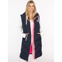 Zwillingsherz Damen Steppweste ""Strandgl&uuml;ck"", blau, Gr. M, Steppware, Obermaterial: 100% Polyester, Westen, Doppel-Zipper, Kontrastdetails,