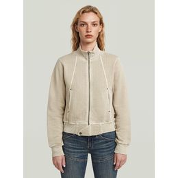 G-Star Raw G-STAR Damen Longpullover "Track Overdyed Slim Sweaterjacke", beige, Gr. XS, Obermaterial: 100% Baumwolle, Pullover