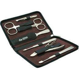 ERBE&reg; Erbe ERBE Manik&uuml;re-Etui &raquo;Lederetui mit Zippverschluss&laquo; best&uuml;ckt mit Solinger Premium Stahlwaren braun B/H/T: 95mm x 140mm 7 Stk.
