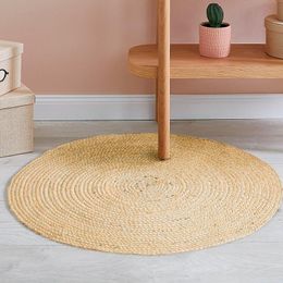LUXOR living Teppich &raquo;Ibo, Juteteppich&laquo; rund 7 mm H&ouml;he Wendeteppich, handgeflochten, Naturfaser, Boho-Style, Wohnzimmer beige Obermaterial: 99% Jute, 