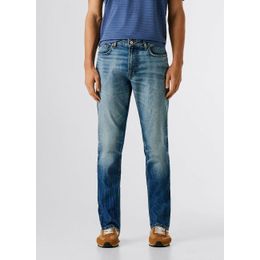 Pepe Jeans Herren Tapered-fit-Jeans "STANLEY"strong blau used, Gr. 32, Denim/Jeans, Obermaterial: 95% Baumwolle, 4% Polyester, 1% Elasthan, Jeans