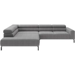 Home Affaire Ecksofa &raquo;Antonelli, L-Form, incl. Kopfteilverstellung, Breite 312 cm&laquo; wahlweise elektrische Sitztiefenverstellung grau 100% Polyester B/H