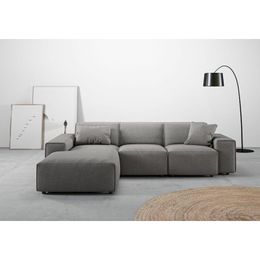 Home Affaire Ecksofa &raquo;Glimminge L-Form auch in Breitcord, Feincord + Easy care-Bezug,&laquo; Breite 264, Zierkissen grau 100% Polyester B/H/T: 264cm x 71cm 