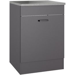 Optifit Sp&uuml;lenschrank &raquo;OPTImulti&laquo; Breite 60 cm, mit 1 Auszug, Metallgriffe Holzwerkstoff anthrazit, B/H/T: 60cm x 88cm x 60cm, Schubladen: 1 Stk.