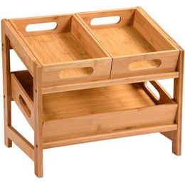 Kesper Ablageregal &raquo;K&uuml;chenregal&laquo; 1 Stk. tlg. Mit 3 abnehmbaren Bambus-Tabletts beige Bambus B/H/T: 26cm x 34,5cm x 39,5cm, 3 Stk.