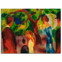 Artland Leinwandbild &raquo;Gro&szlig;e Promenade: Leute im Garten&laquo; Gruppen & Familien 1 Stk. tlg. auf Holzrahmen gespannt bunt Leinwand B/H/T: 80cm x 60cm, Leinwandbild 