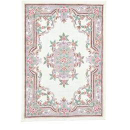 Theko Teppich &raquo;Ming&laquo; rechteckig 14 mm H&ouml;he handgefertigt, Pastell-Farben, florales Design, Wohnzimmer beige Kunstfaser B : 240cm 1 Stk., 14mm, L: 