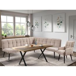 exxpo - sofa fashion Essbank &raquo;Mocca Essbank, Sitzbank&laquo; hoher Sitzkomfort, bequem und elegant, hochwertige Detailverarbeitung beige B/H/T: 260cm x 94cm