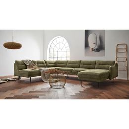 OTTO home Wohnlandschaft &raquo;Nordfyn U-Form&laquo; edles Design in 3 Bezugsqualit&auml;ten gr&uuml;n Luxus-Microfaser Lederoptik (100% Polyester);Struktur weich (100% 