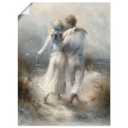 Artland Wandbild &raquo;Romantik&laquo; Paar 1 Stk. tlg. als Leinwandbild, Poster in verschied. Gr&ouml;&szlig;en grau B/H/T: 60cm x 80cm, Poster Paar Hochformat, 1 Stk.